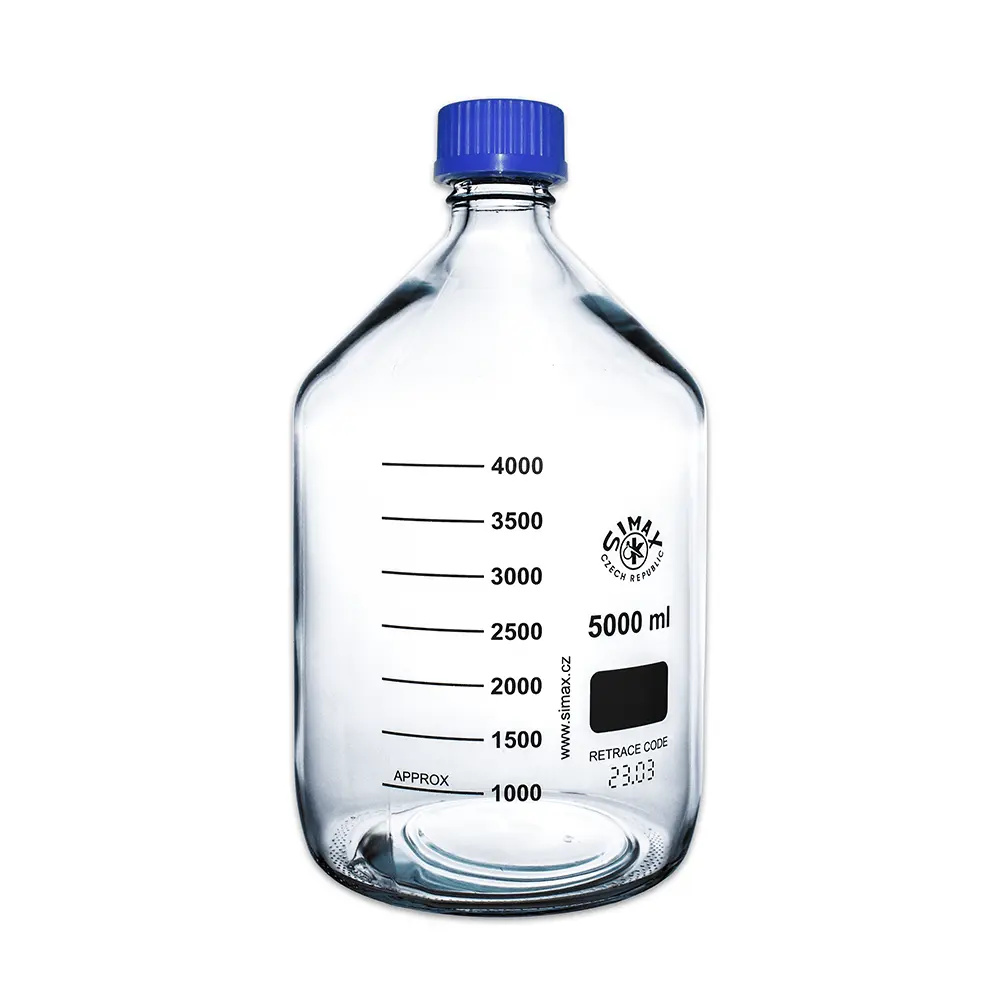 5L Clear Glass Reagent Bottle with Blue Screw Cap – Invopak