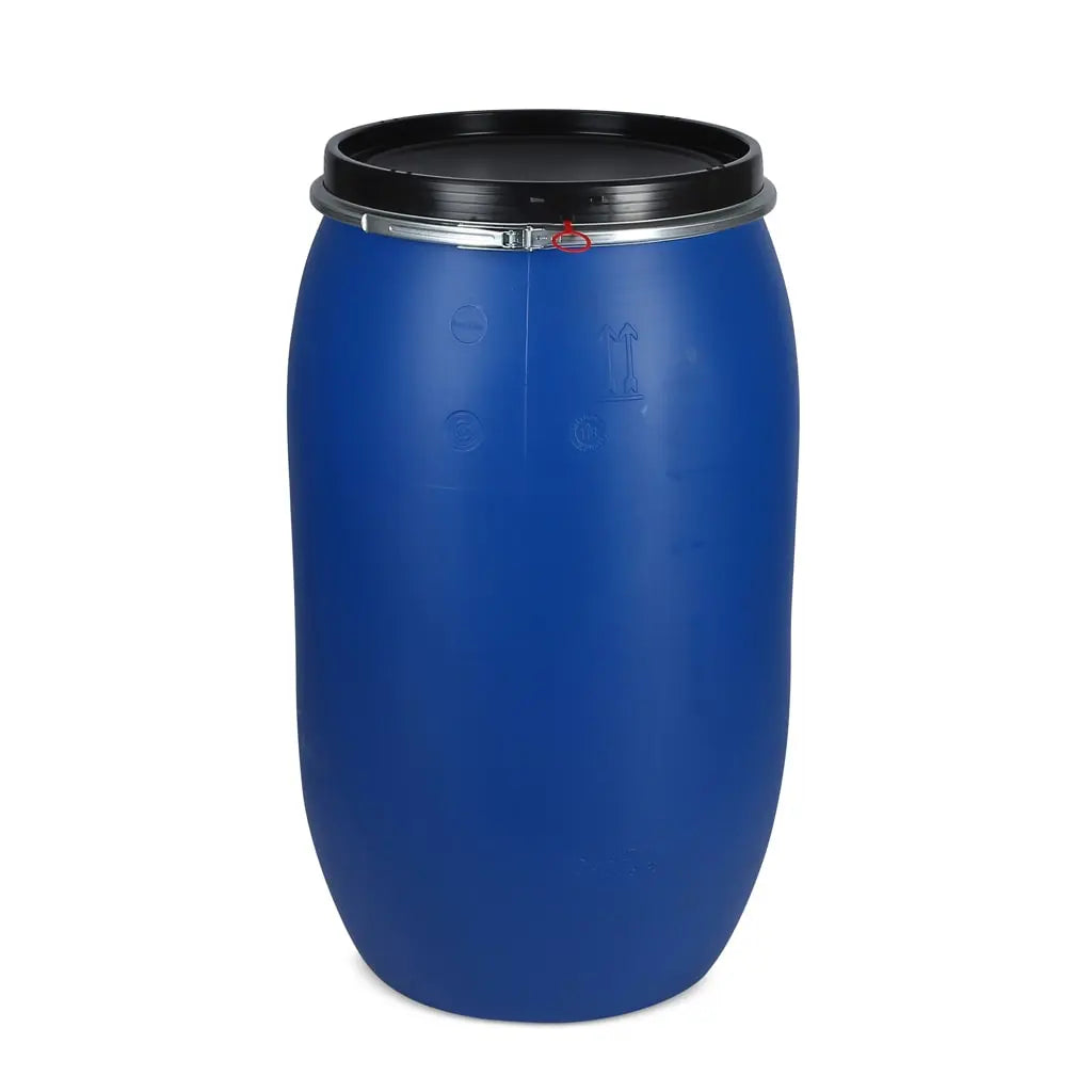 220 Litre Recycled Plastic Blue Open Top Drum UN Approved – Invopak