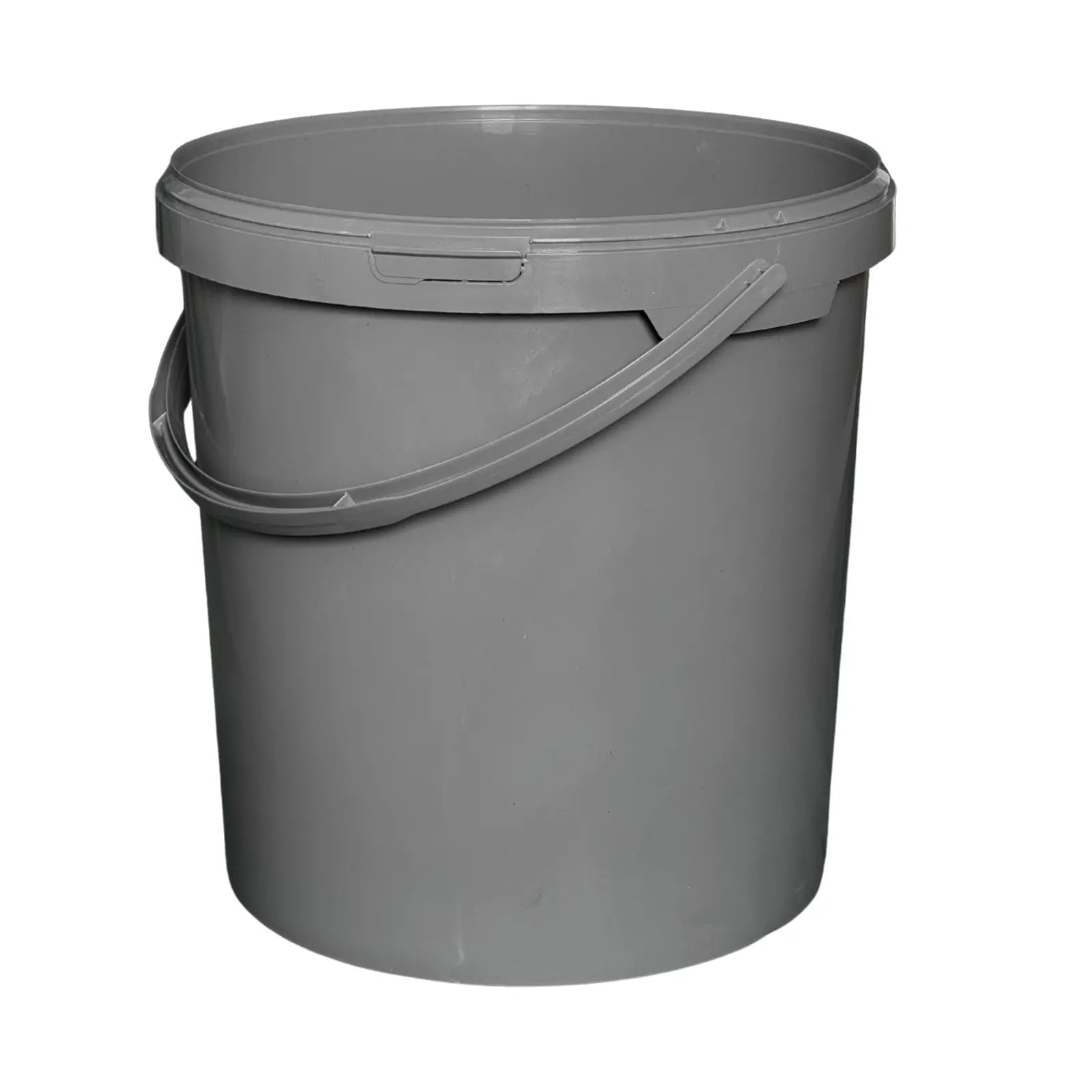 21 Litre Recycled Plastic Grey Round Bucket with Plastic Handle – Invopak