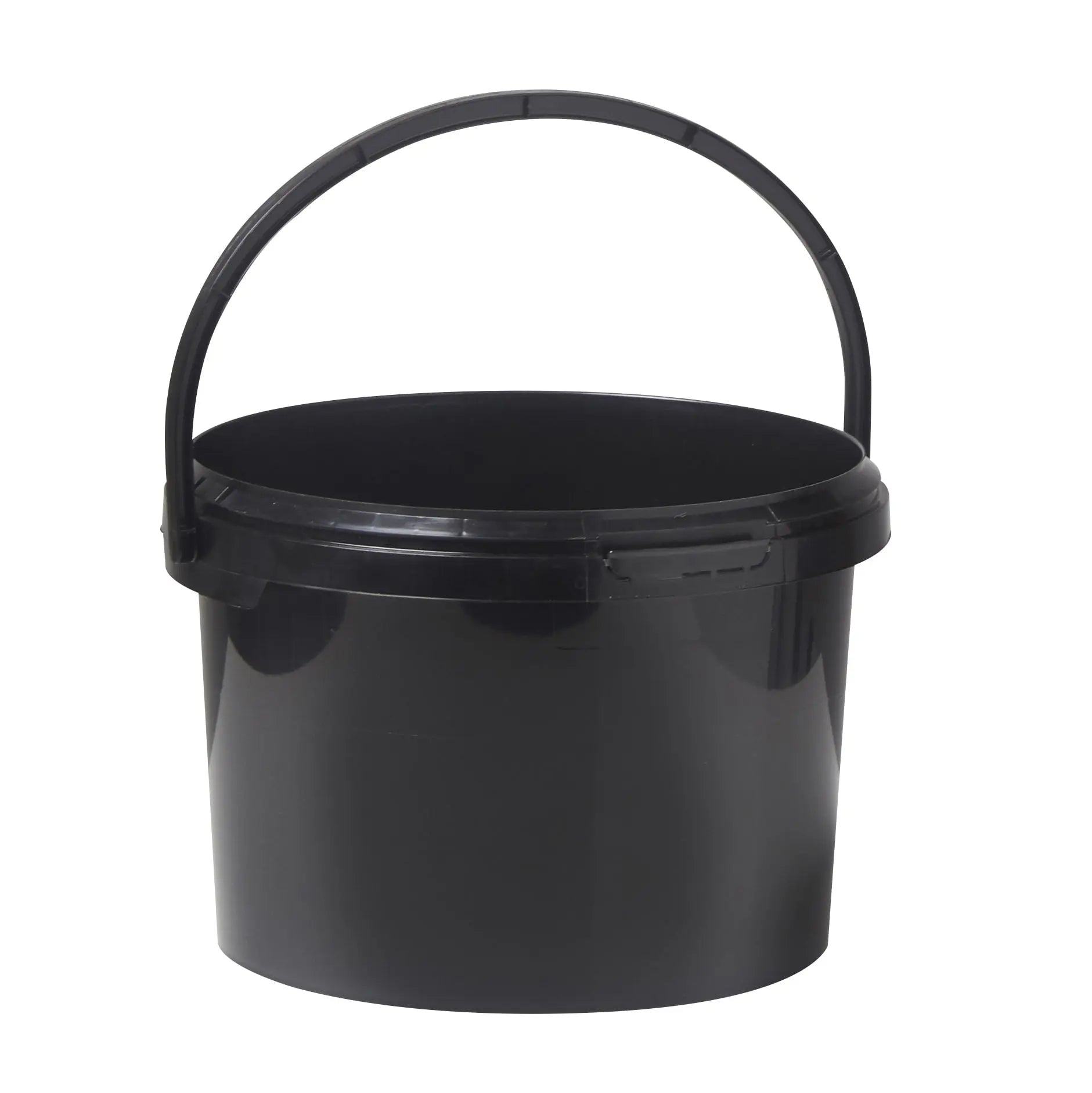 3 Litre Plastic Black Tamper Evident Bucket with Plastic Handle – Invopak