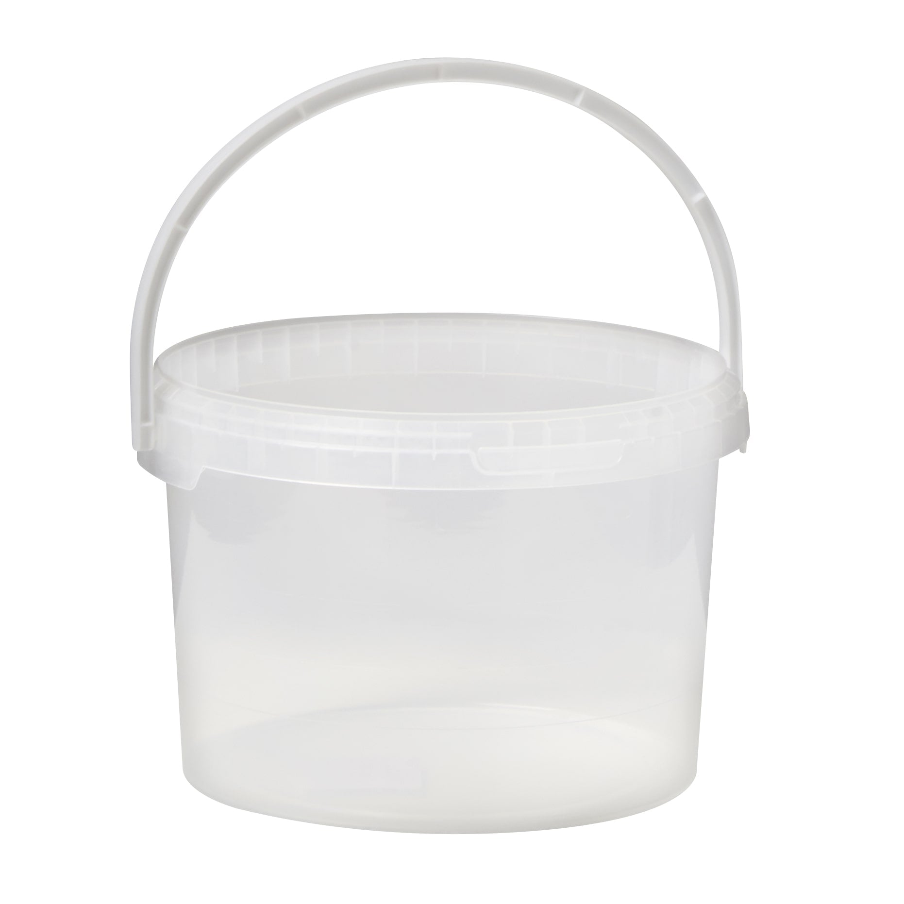 Large clear plastic bucket store