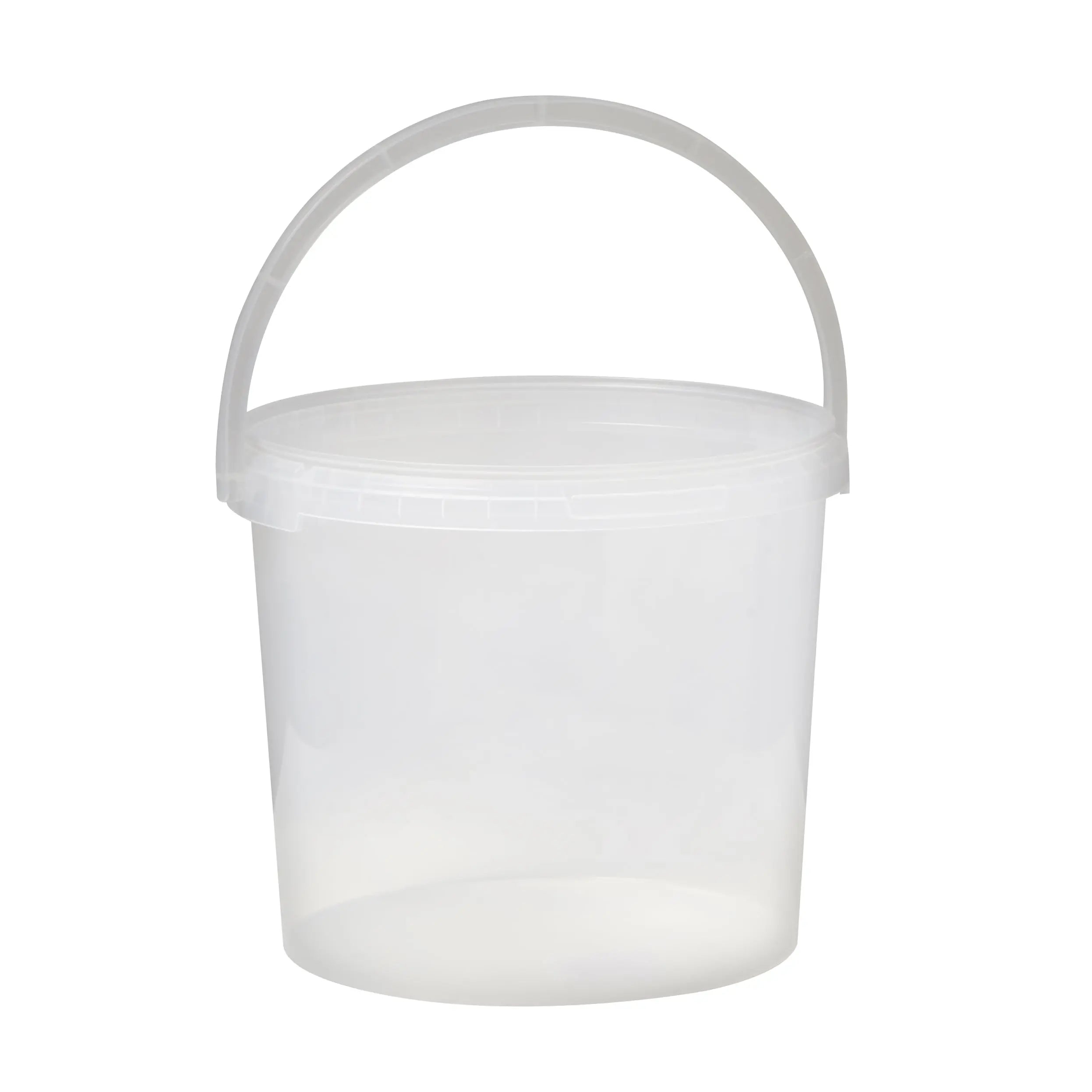 5.6 Litre Plastic Clear Tamper Evident Bucket with Plastic Handle – Invopak