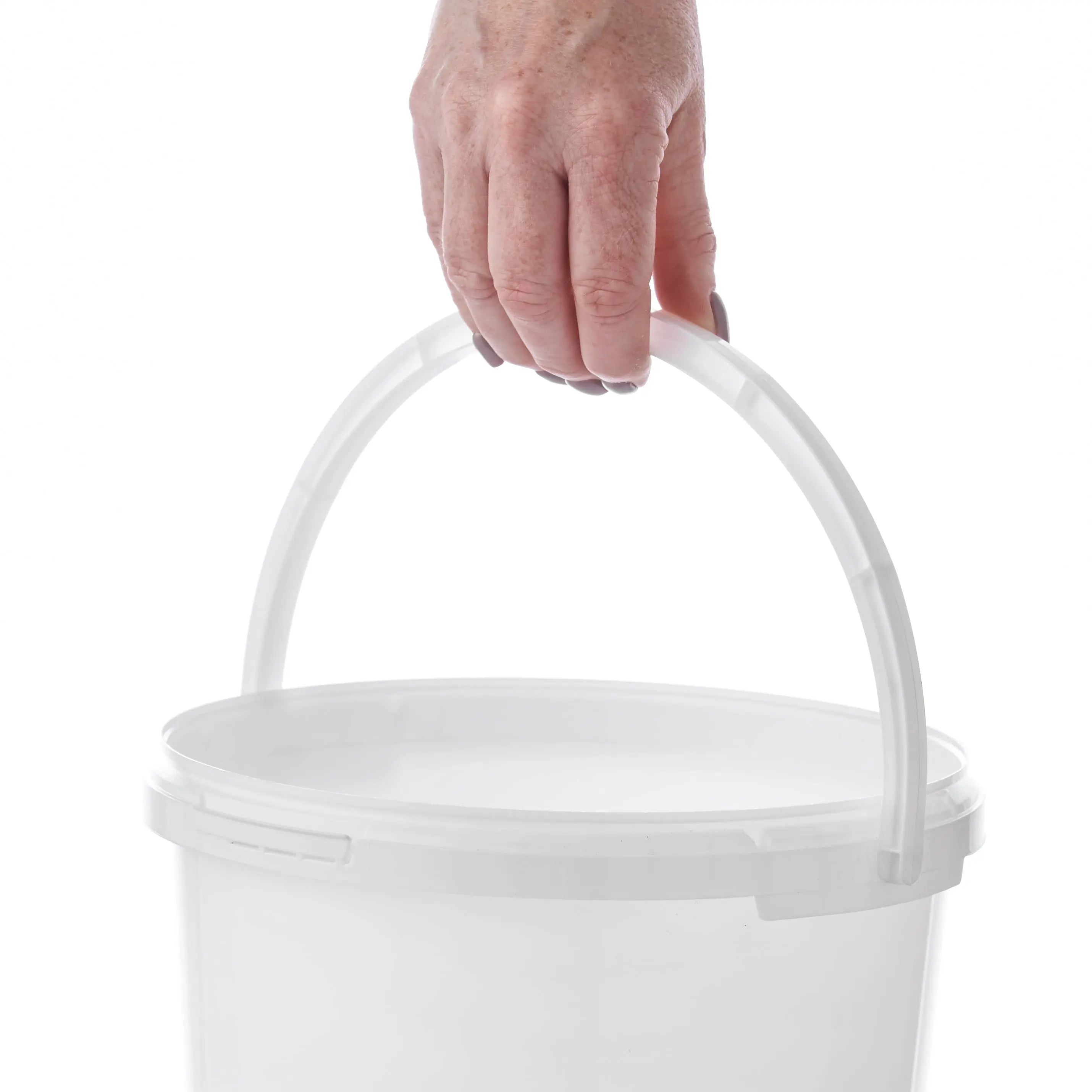 5.6 Litre Plastic White Tamper Evident Bucket with Plastic Handle – Invopak
