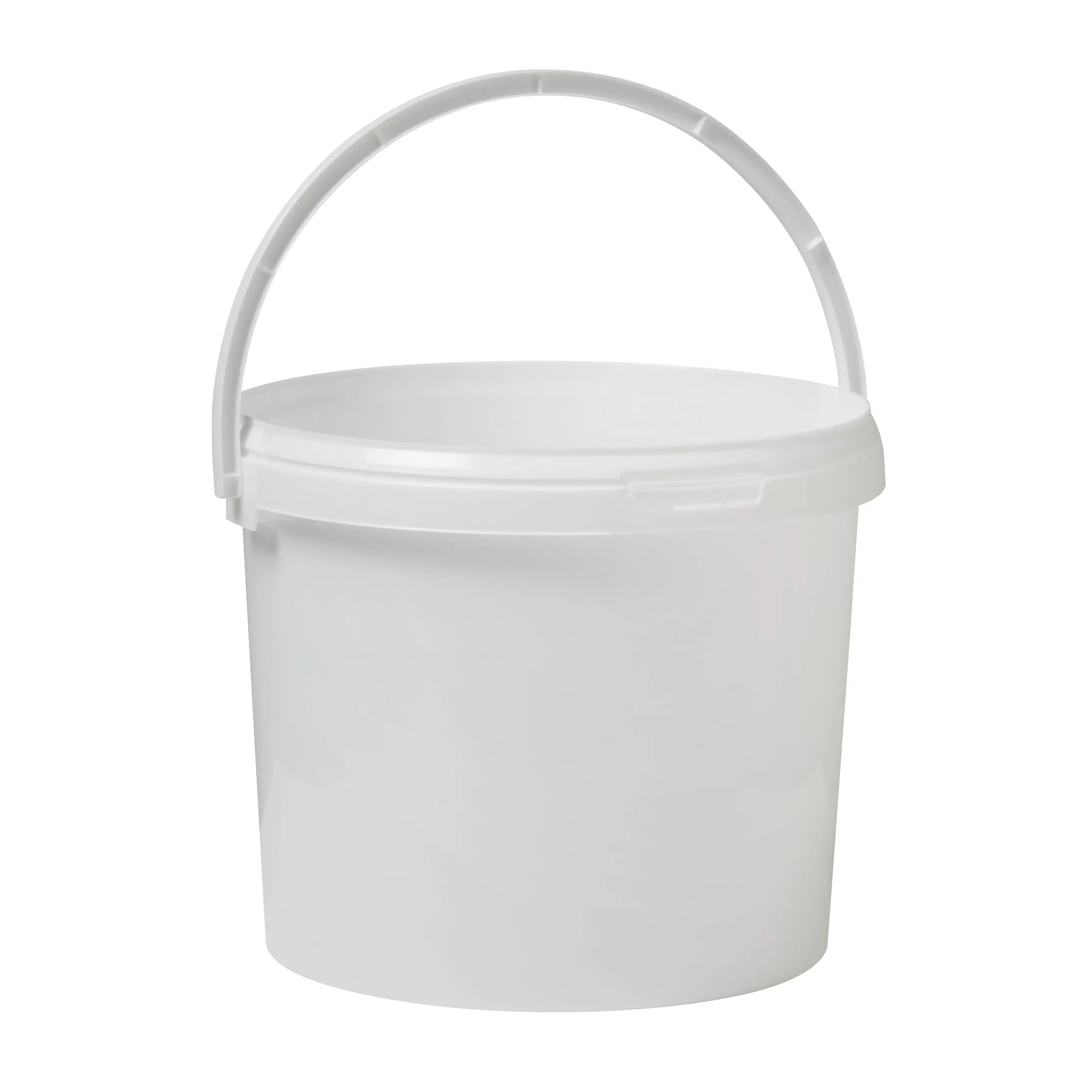 8.6 Litre Plastic White Tamper Evident Bucket with Plastic Handle – Invopak