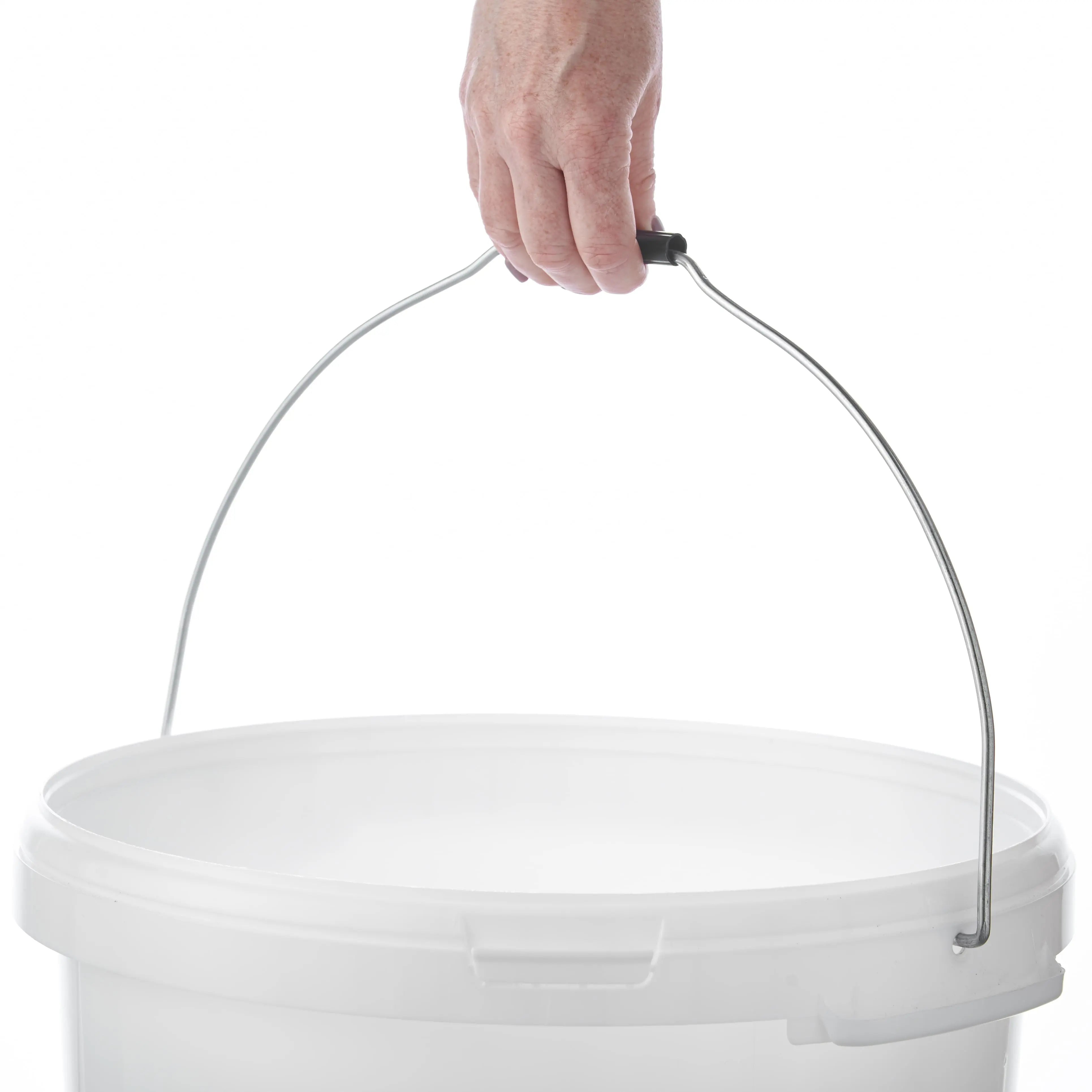 30 Litre Plastic White Tamper Evident Bucket with Wire Handle – Invopak