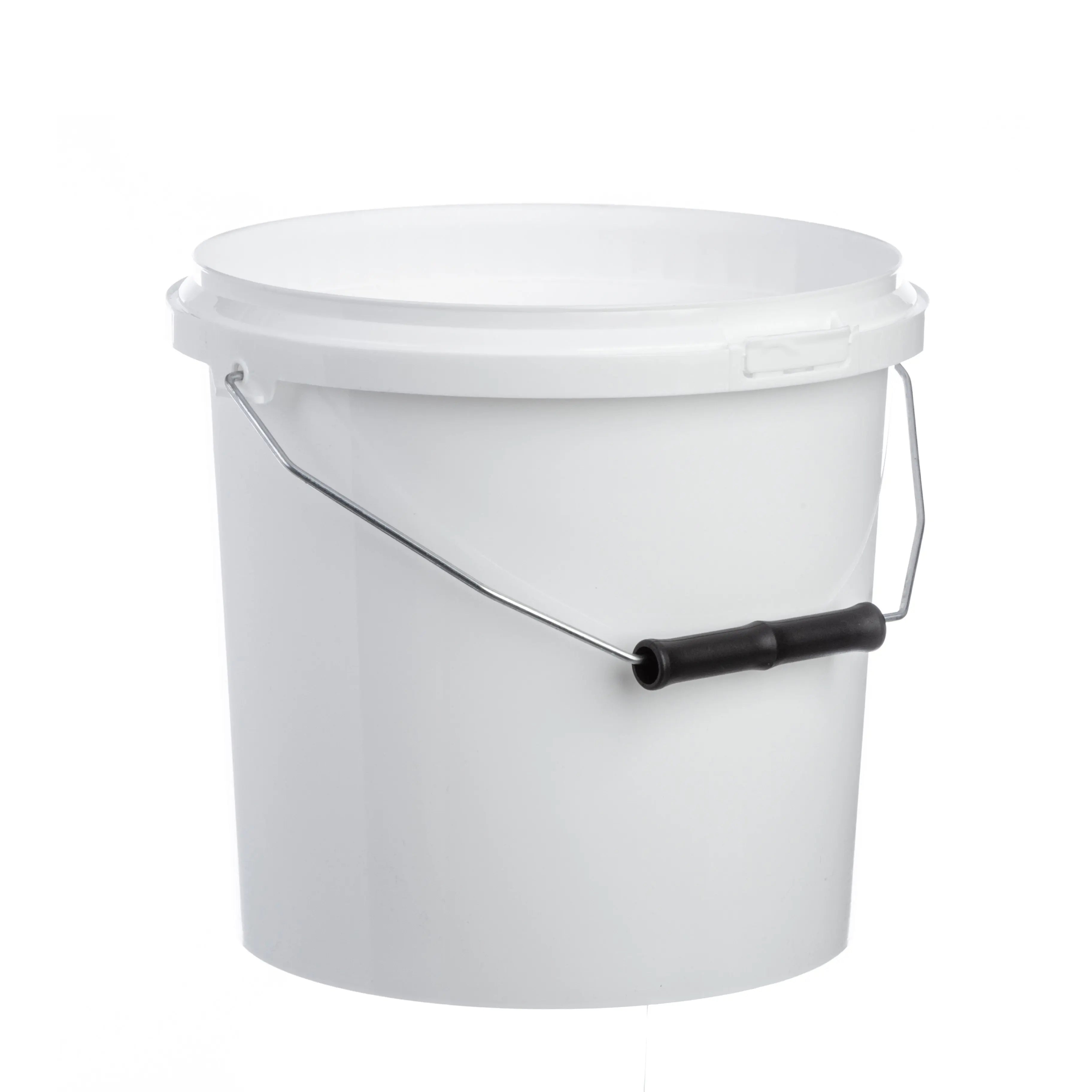 10 Litre Plastic White Tall Bucket - Wire Handle Double Lock – Invopak