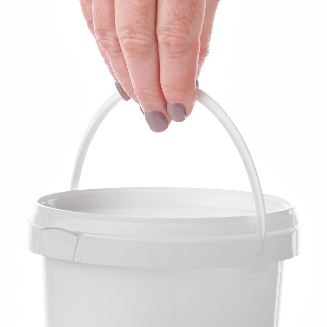 1 Litre White Tub Complete with 131 mm White Lid and Plastic Handle ...