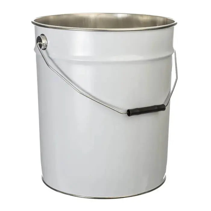 21 Litre Tinplate White Pail Plain Interior UN Approved – Invopak